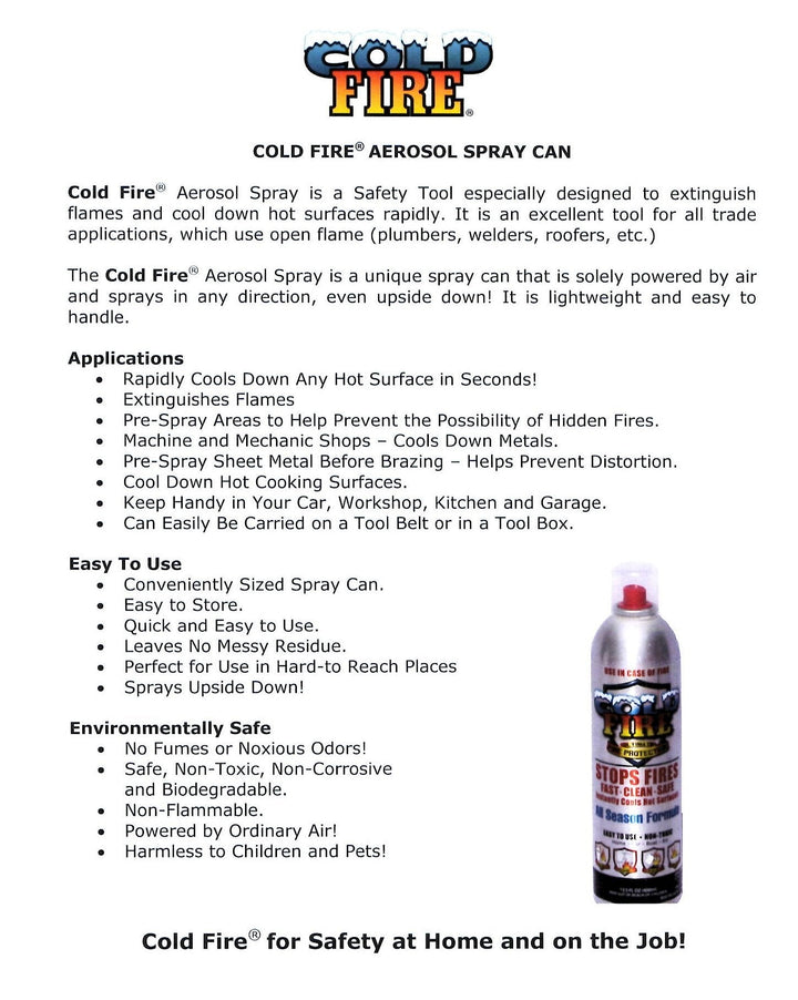 Cold Fire Firefreeze Extinguishers and Fire Block Fire Retardant Spray ...